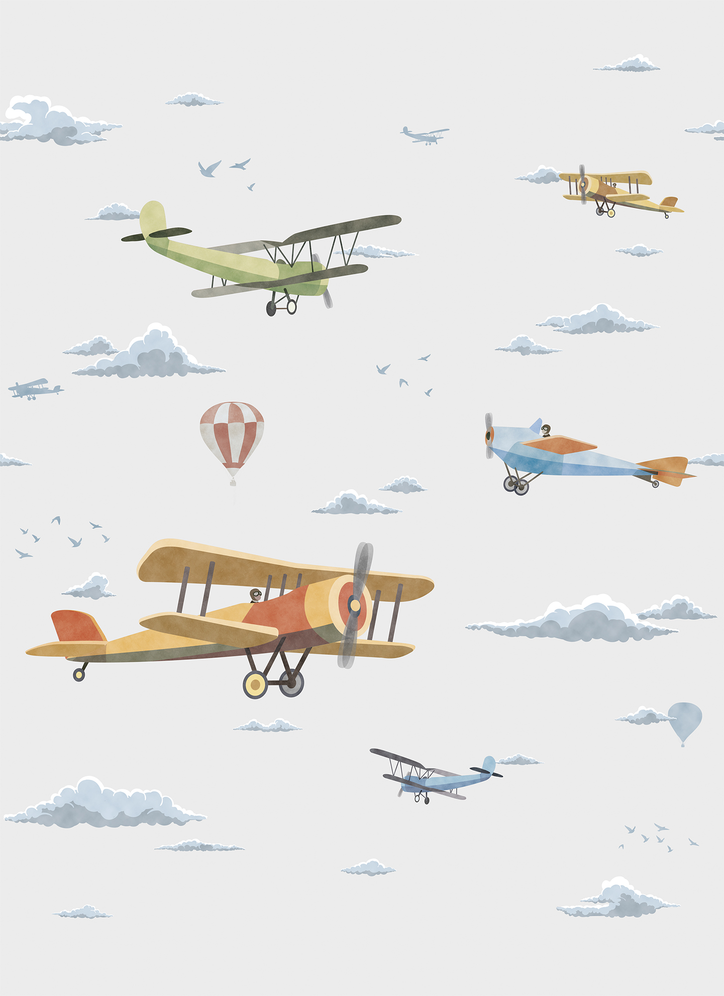 V189-1 MURAL BIPLANE ORIGINAL - ICH